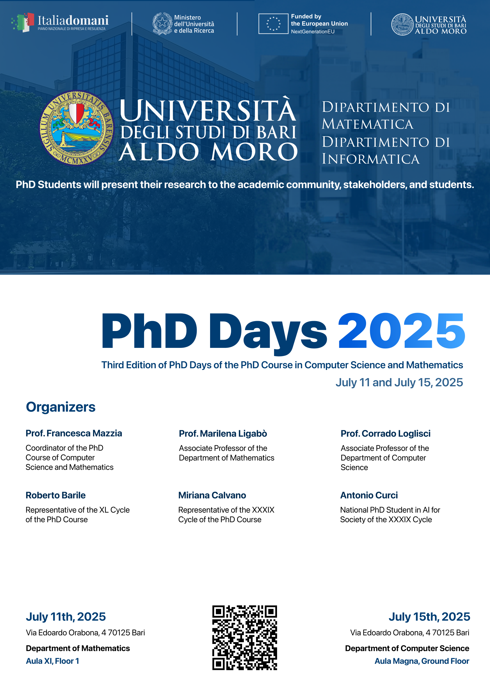 PhD Programme in Computer Science and Mathematics - PhD Days 2025